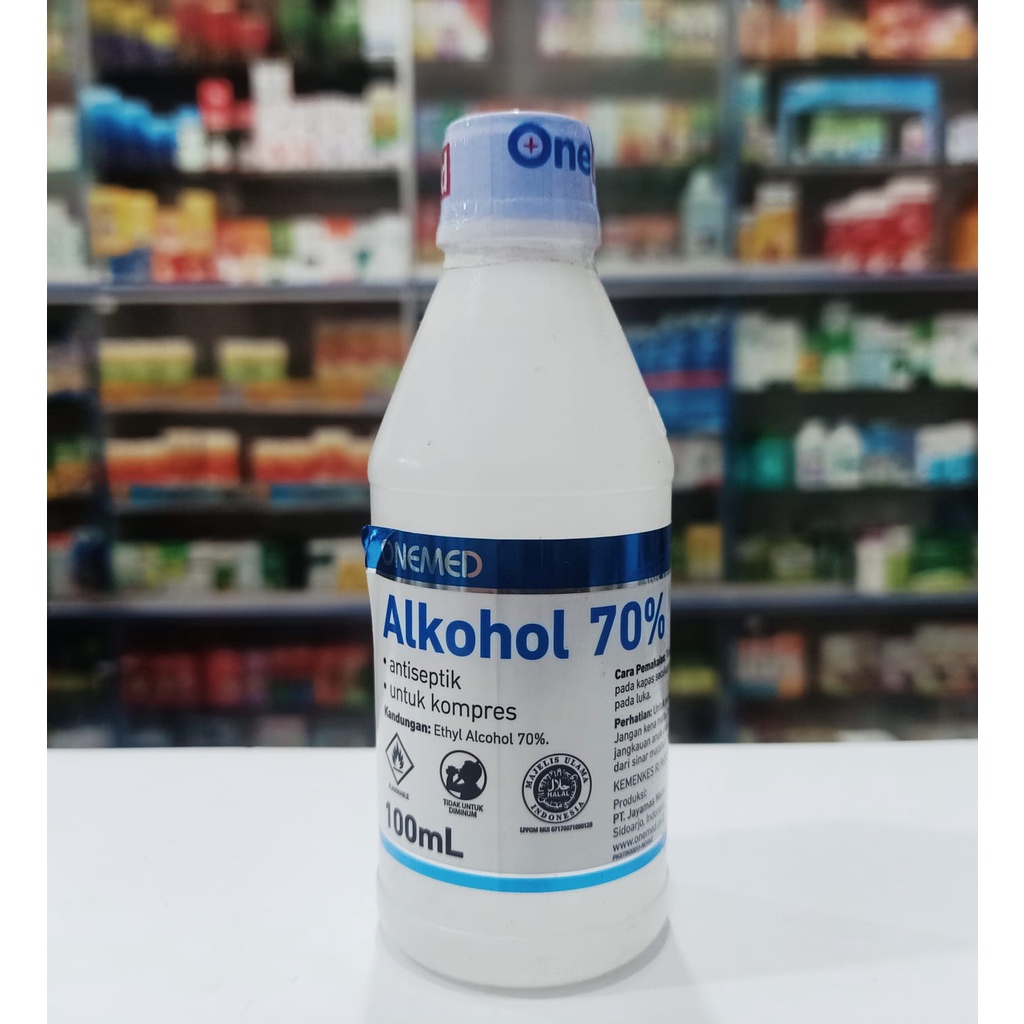 Jual Alkohol 70% Onemed 𝟏𝟎𝟎 𝐌𝐋 - Untuk membersihkan luka | Shopee Indonesia