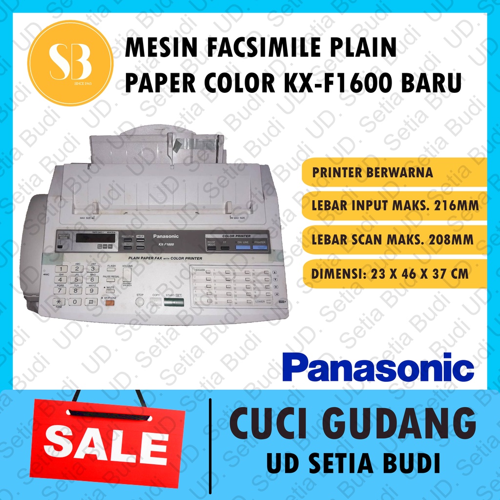 Jual Mesin Facsimile Kertas HVS / Plain Paper Fax Warna Panasonic KX-F1600BX Baru Gres | Shopee ...