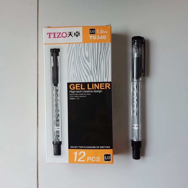Jual 1 LUSIN Pulpen Tanda Tangan 1mm Tizo Tg340 HITAM | Shopee Indonesia