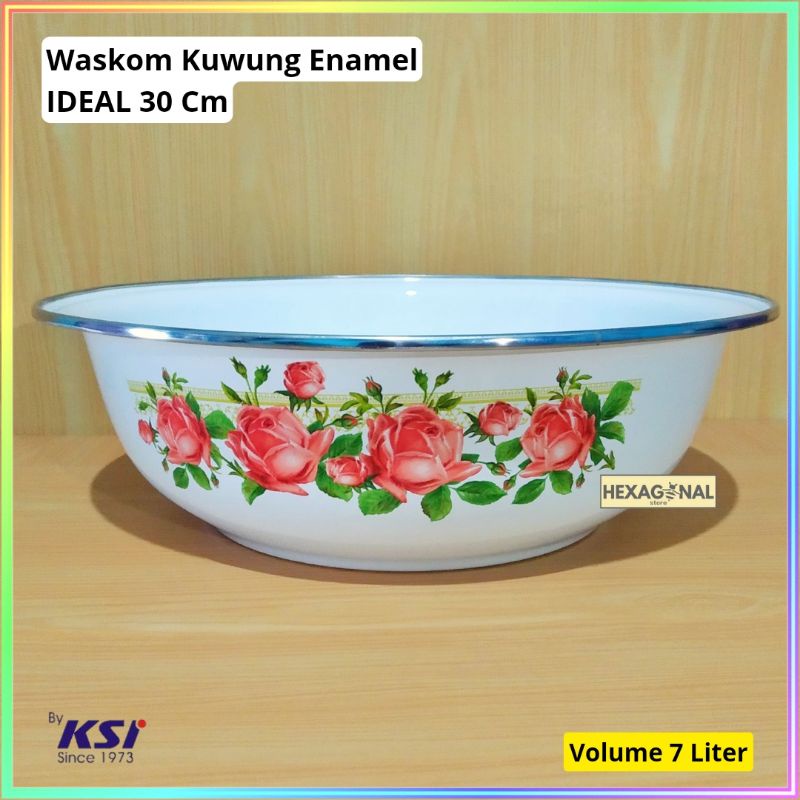 Jual Waskom Kuwung Enamel 30 cm / Waskom ideal / Basin enamel motif ...