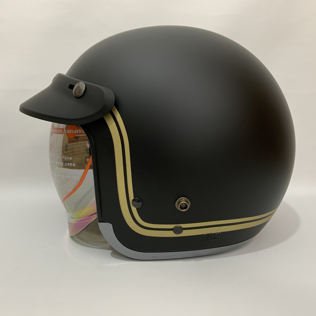 Jual Helm Bogo Injak 06 Hitam Doff - Kaca Dalam Helm - Helm Retro SNI ...