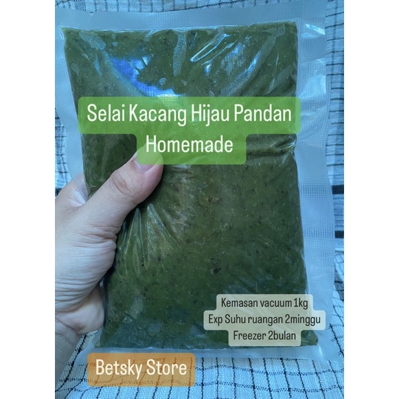 Jual Selai Kacang Hijau Pandan Homemade isian roti/bakpao/onde-onde ...