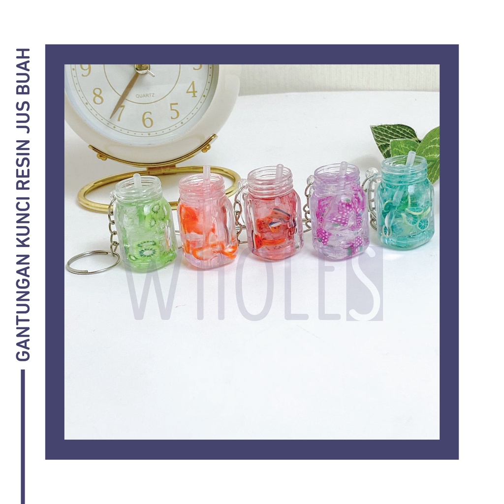 Jual GANTUNGAN KUNCI RESIN MINUMAN GELAS JUS BUAH INFUSED WATER FRUIT ...