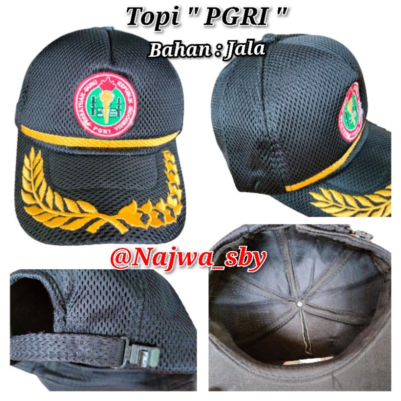 Jual TOPI PGRI bahan : JALA HITAM ( BORDIR ) | Shopee Indonesia
