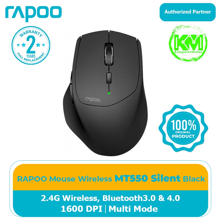Jual Rapoo Mouse Wireless Multimode MT550 Black | Shopee Indonesia
