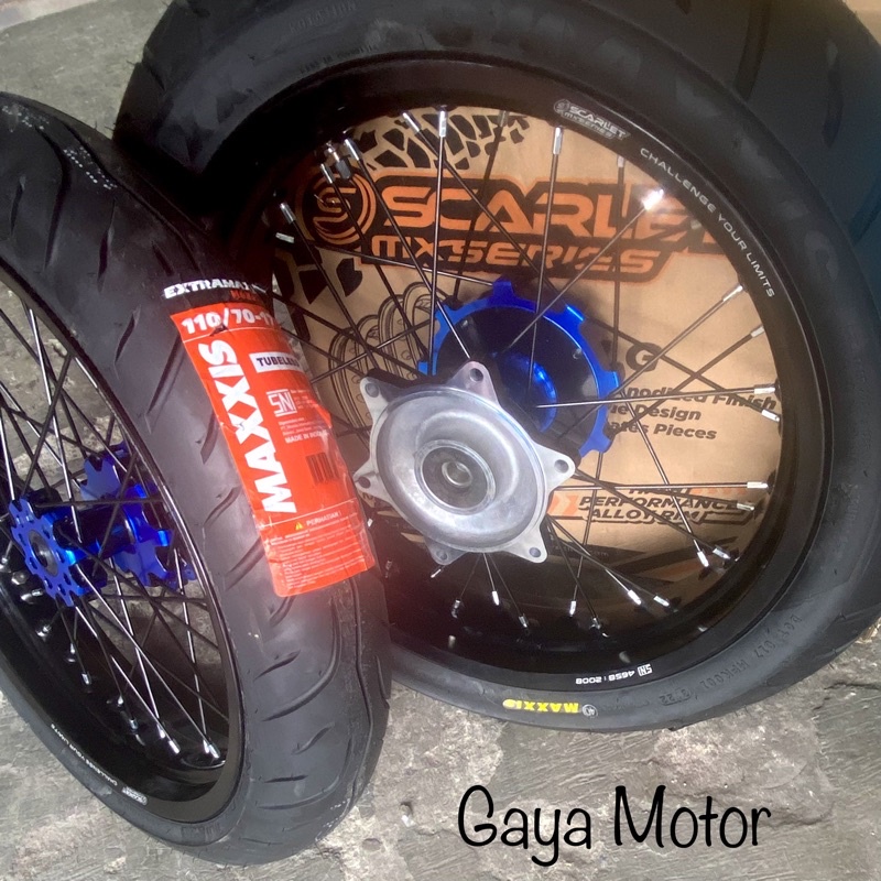 Jual SEPAKET BAN SET ,WHEELSET SUPERMOTO CRF KLX SUDAH INCLUDE BAN BISA ...
