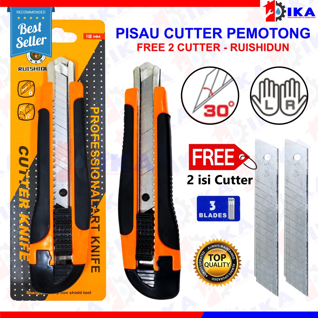 Jual Pisau Cutter Pres Besar Murah / Pisau Cutter Dorong Bagus Murah ...