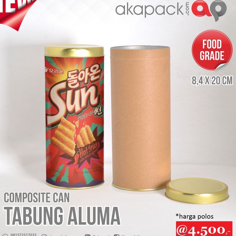 Jual COMPOSITE CAN size 8,4x20 cm / Tabung Aluma / Tabung Karton ...