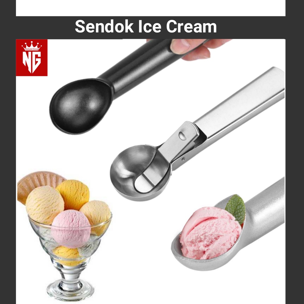 Jual Sendok Scoop Ice Cream Es krim Stainless Steel Kitchen Organizer ...