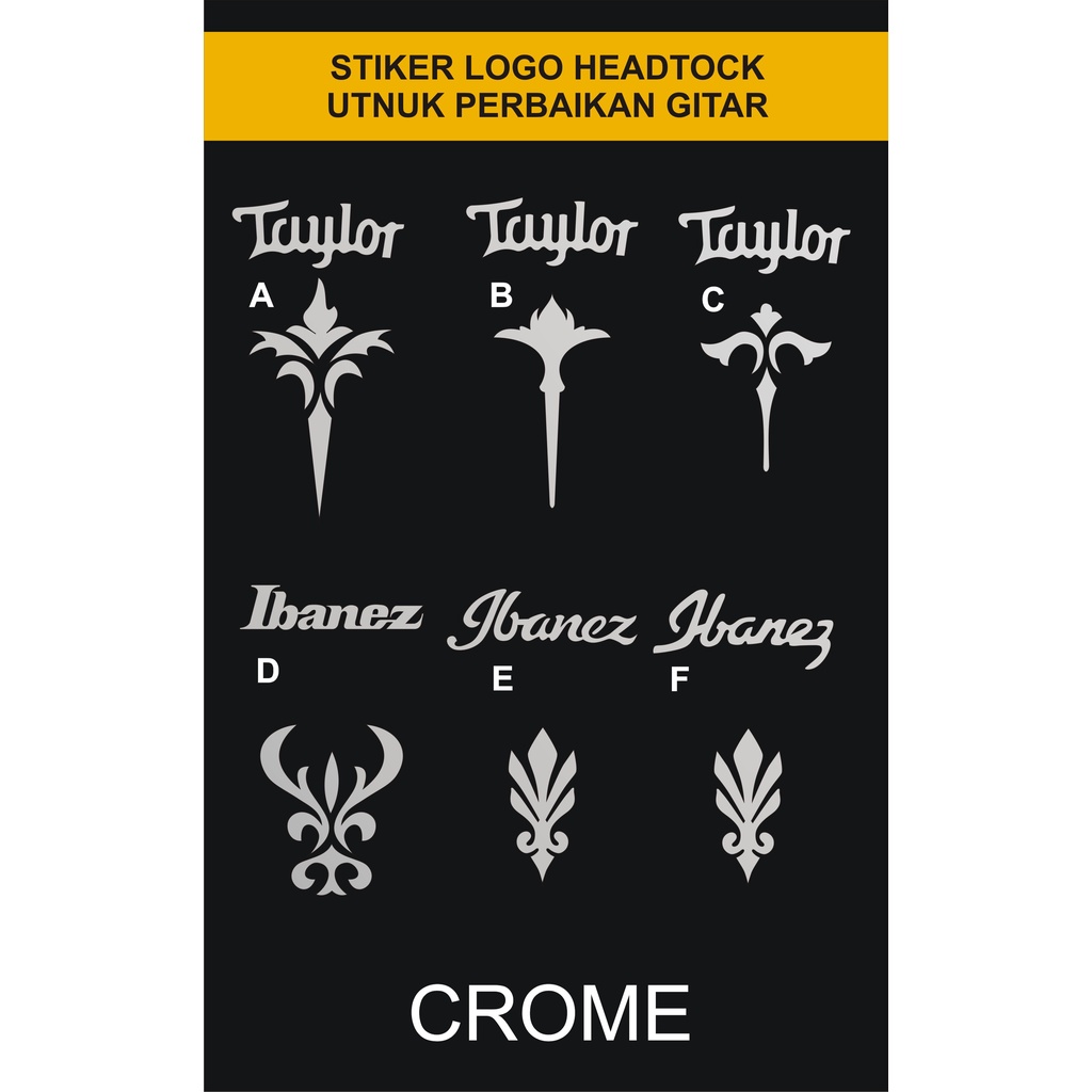 Jual JUAL STIKER LOGO GITAR HEADSTOK KEPALA GITAR AKUSTIK MURAH ...