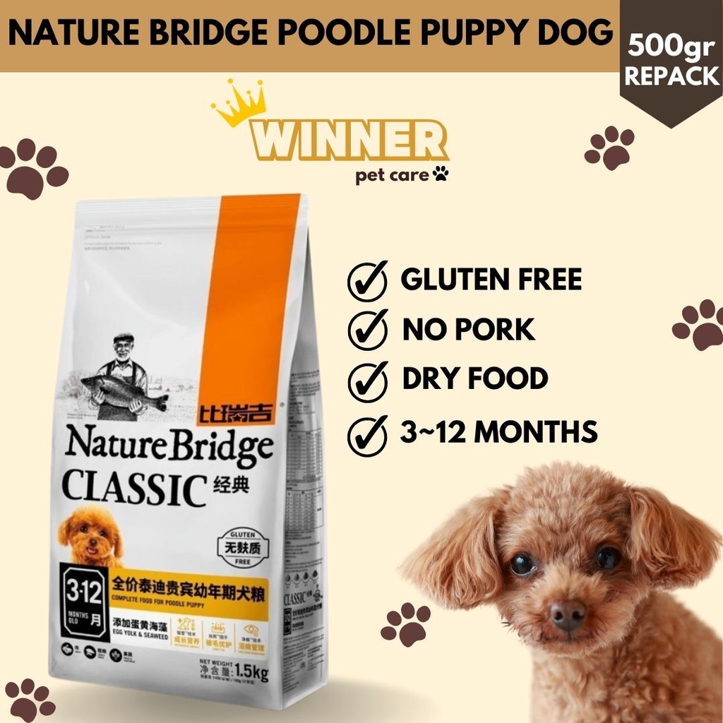 Jual Nature Bridge Poodle Puppy Dog Food Repack 500gr | Shopee Indonesia