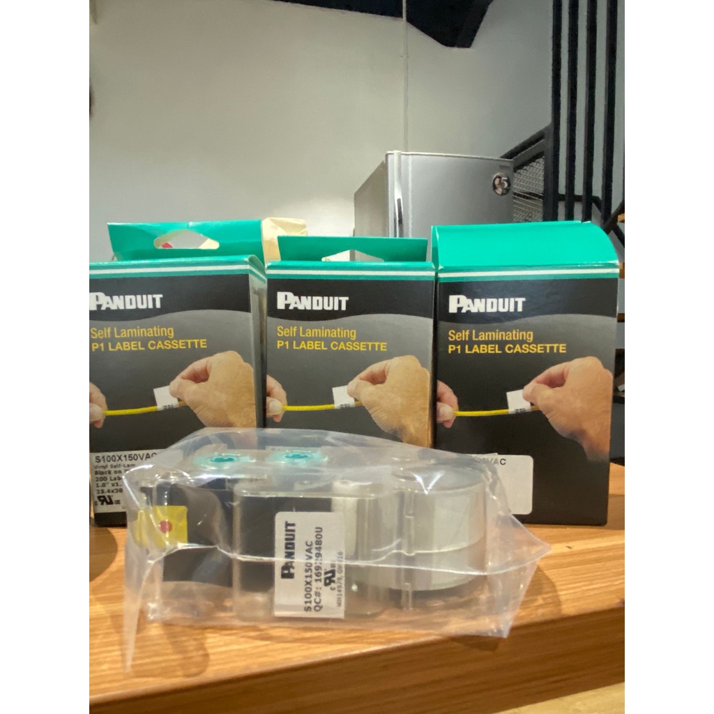 Jual kaset label Panduit s100x150vac black on white 200 labels | Shopee ...