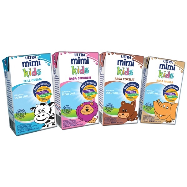 Jual SUSU ULTRA MIMI KIDS 125ml UHT ALL VARIAN MILK FULL CREAM COKLAT VANILA STRAWBERRY CEMILAN ...