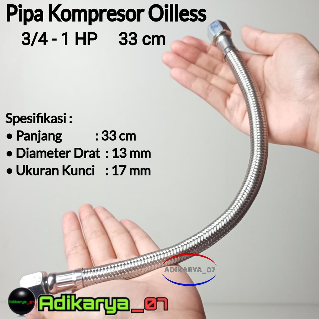 Jual Pipa angin kompresor discharge pipe A portable oilles 1 hp selang ...