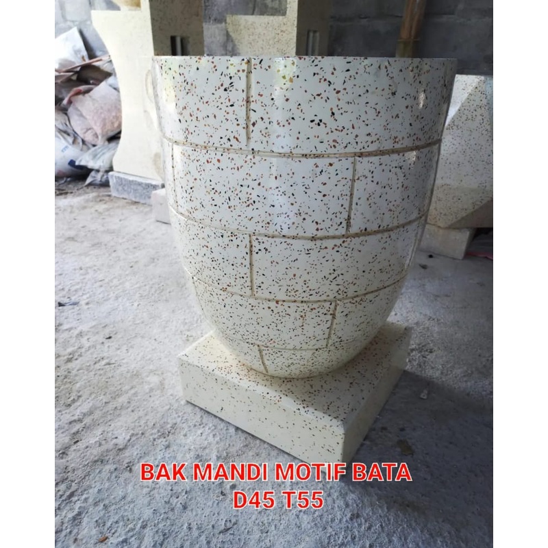 Jual Bak Mandi Teraso Estetik Gentong Air Minimalis Motif Batu Bata Glosy Luar Dalam Shopee