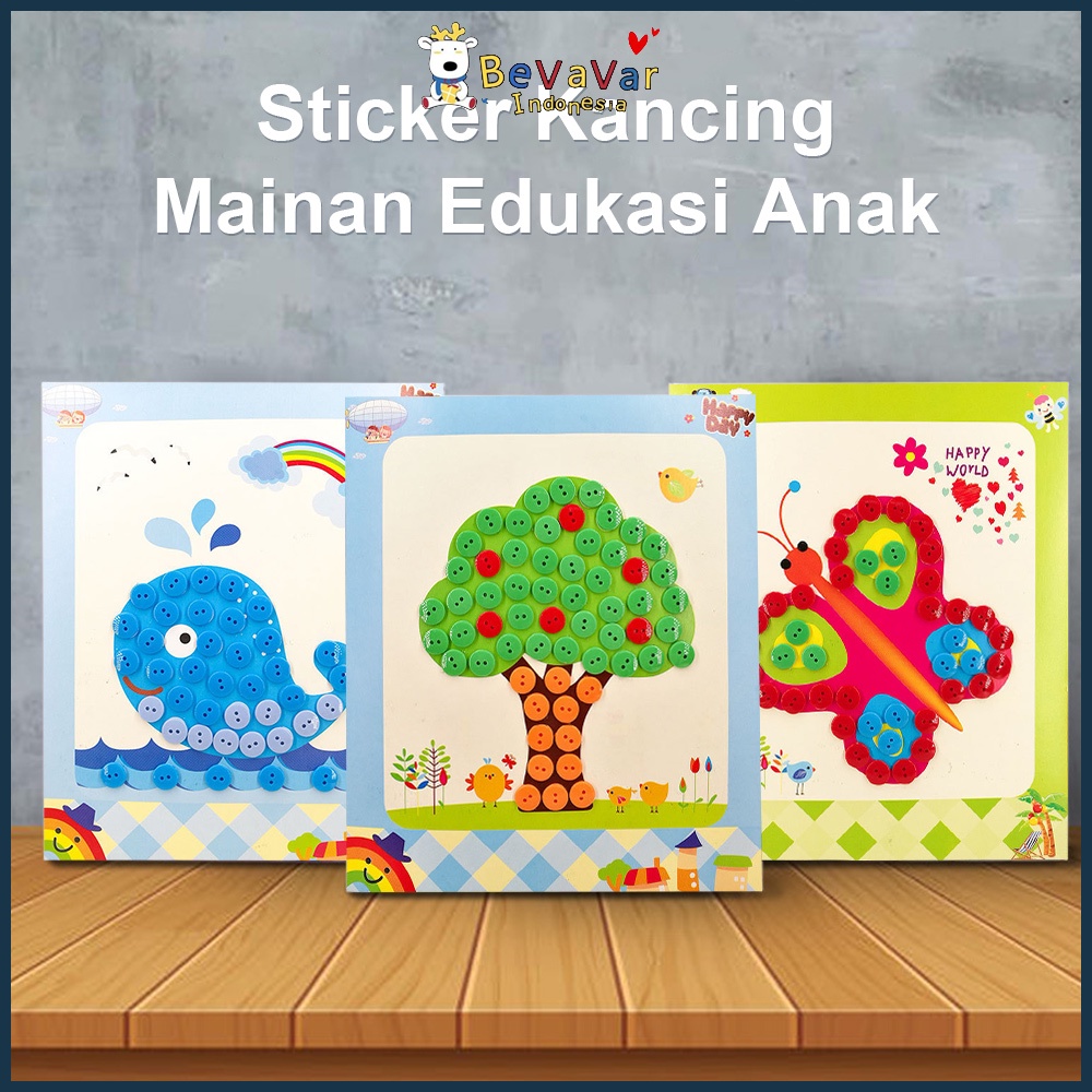 Jual BEVAVAR Diy Tempel Kancing Button Painting sticker Mainan Tempel ...