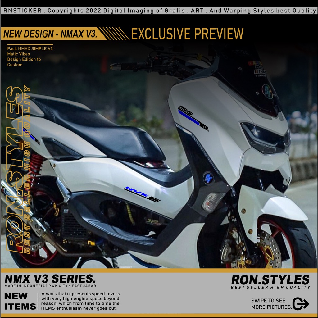 Jual V3 Cutting Striping Nmax New Design 2023 stiker nmax new simpel ...