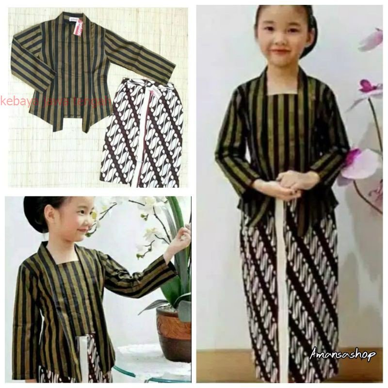 Jual Setelan Kebaya Lurik Anak Perempuan Baju Adat Jawa lurik Anak ...