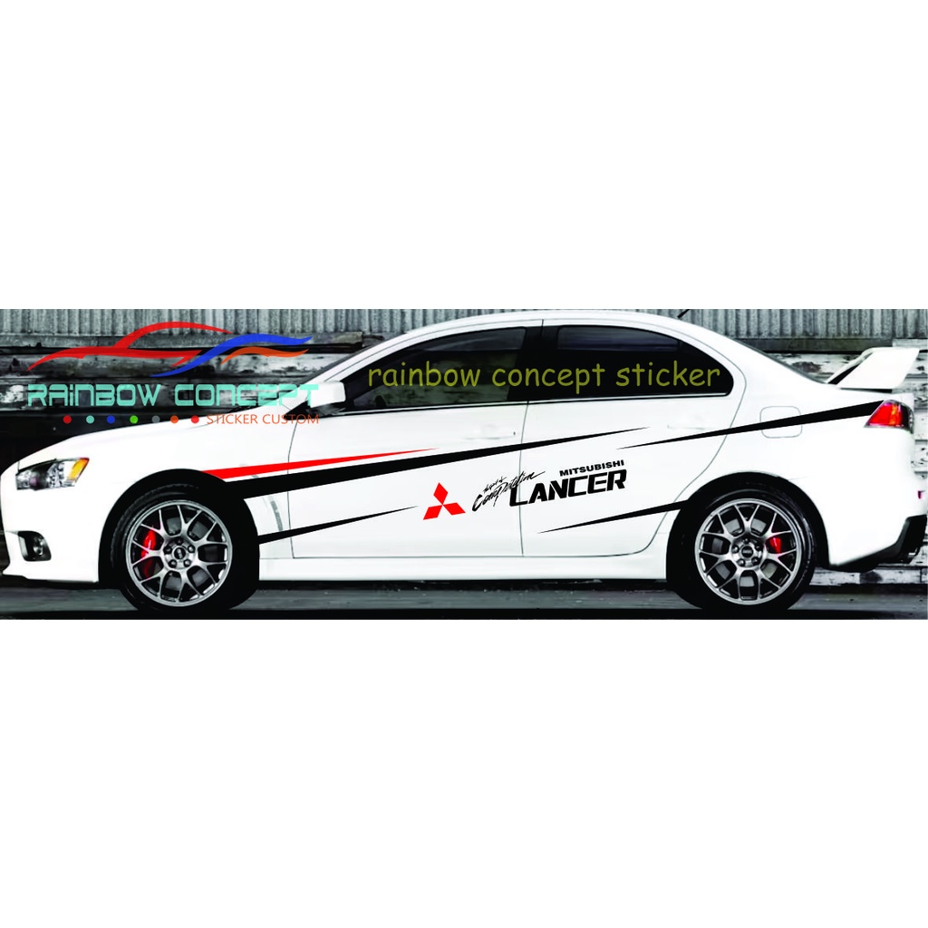 Jual sticker list cutting mobil mitsubishi lancer stiker full body ...