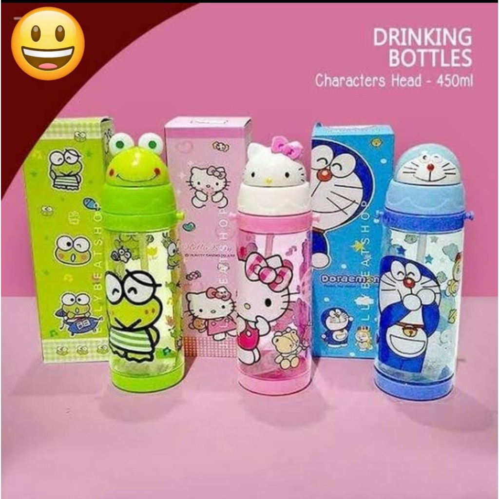 Jual BELLA - BOTOL MINUM ANAK 450ML KEPALA KARAKTER KEROPI MICKEY ...