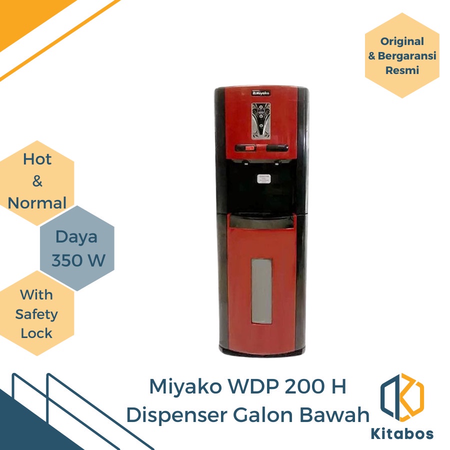 Jual Miyako WDP 200 H Dispenser - Black Red [Galon Bawah/Hot & Normal ...