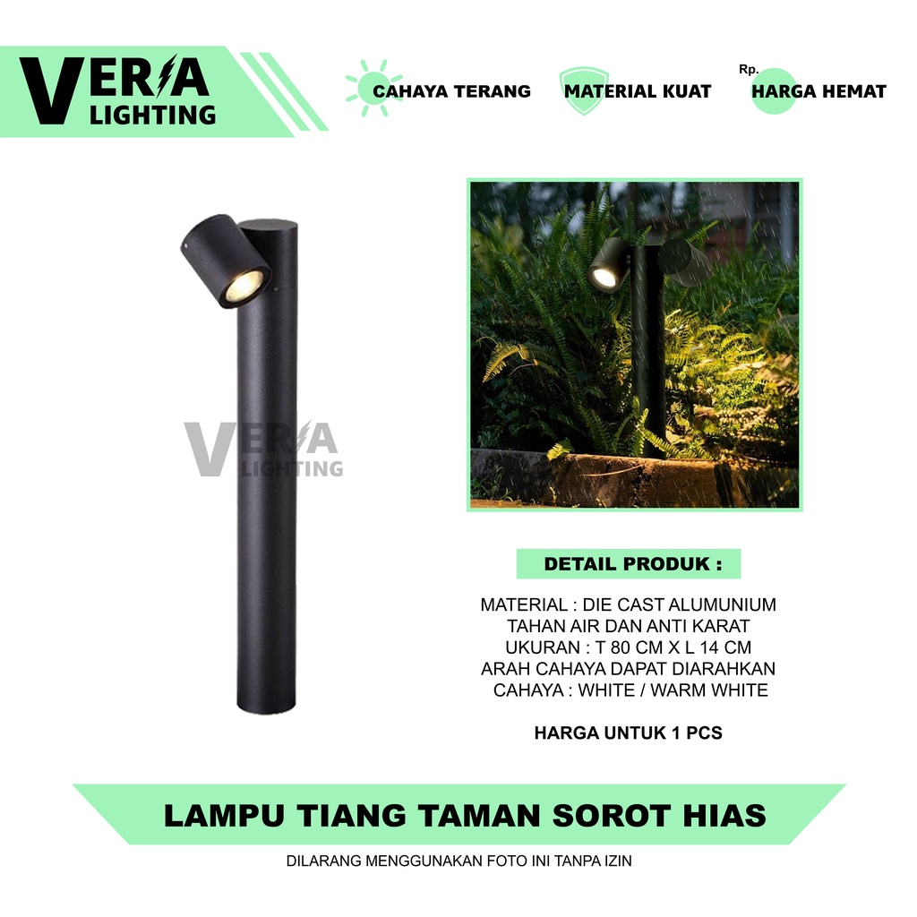 Jual Lampu tiang led spotlight teras taman rumah pagar minimalis sorot ...