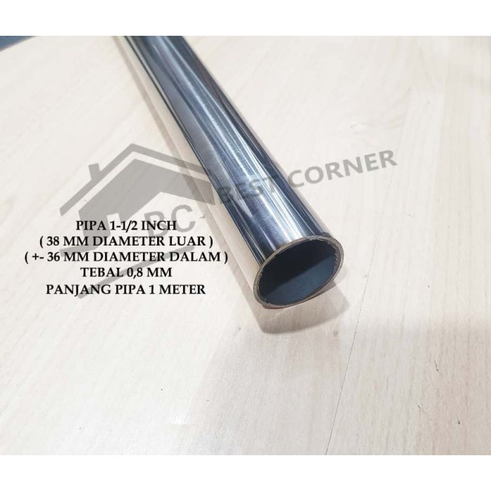 Jual Pneumatic Pipa 1 1/2" X 1Mtr Bulat Stainless Steel ( 38 Mm ) | Shopee Indonesia