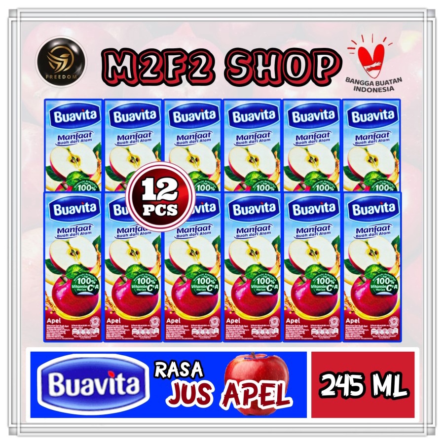 Jual Jus Buavita Rasa Apel Kotak | Juice Apple - 245 ml (Kemasan 12 Pcs ...