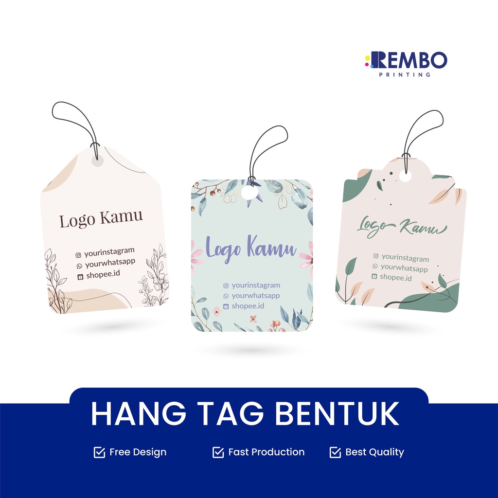 Jual Hang Tag Bentuk (FREE TEMPLATE DESIGN) - Label Baju Bentuk - Cetak ...