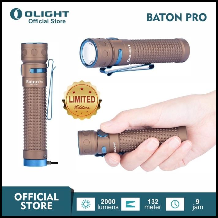 Jual Promo Olight Baton Pro Desert Tan Flashlight Senter Led Limited Edition | Shopee Indonesia