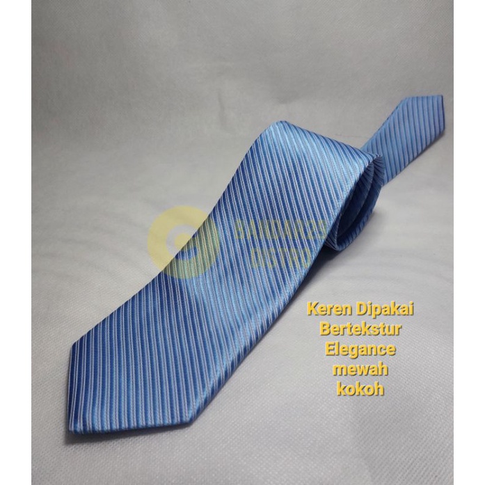 Jual Dasi Pria Panjang Motif Salur/ Warna Biru Muda - Lebar 3 inchi (8 ...