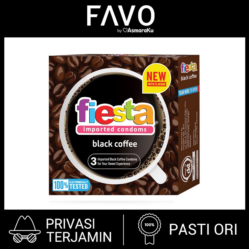 Jual Kondom Fiesta - Kondom Black Coffee / Watermelon / Strawberry ...