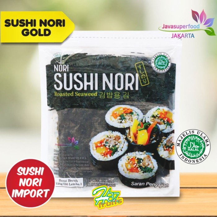 Jual Java Super Food Sushi Nori Seaweed Rumput Laut Panggang 10 Lembar ...