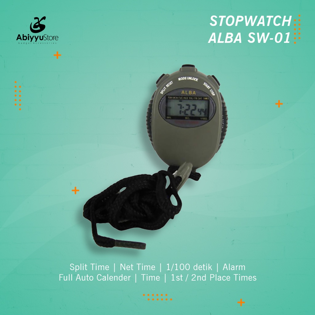 Jual Stopwatch Alba SW01 Stop Watch Alba SW-01 Alat Timer Pengukur ...