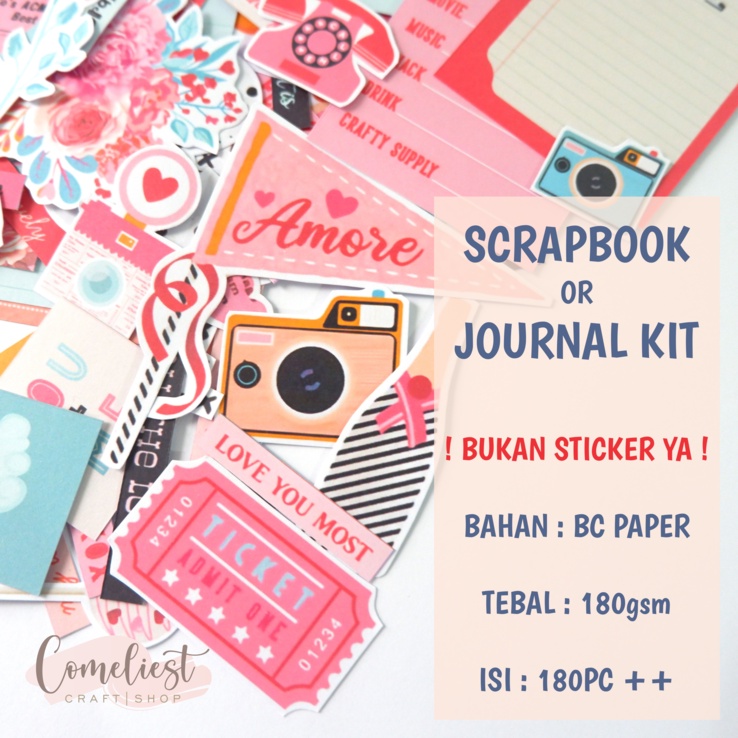 Jual HIASAN SCRAPBOOK TEMA LOVE JOURNAL KIT CRAFT EMBELISHMENT LUCU ...