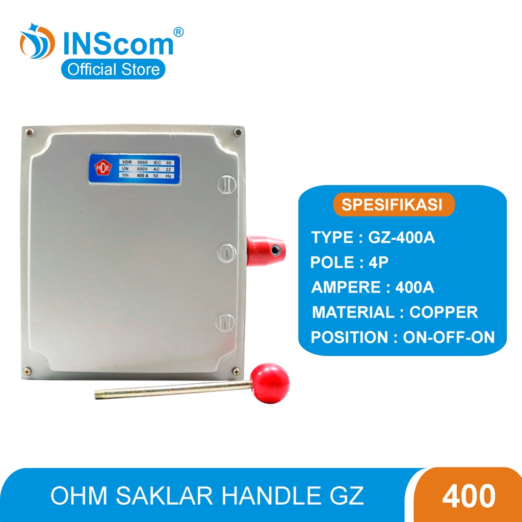 Jual CHANGE OVER SWITCH COS GZ 4P 400A / OHM SAKLAR HANDLE / CAM STATER | Shopee Indonesia