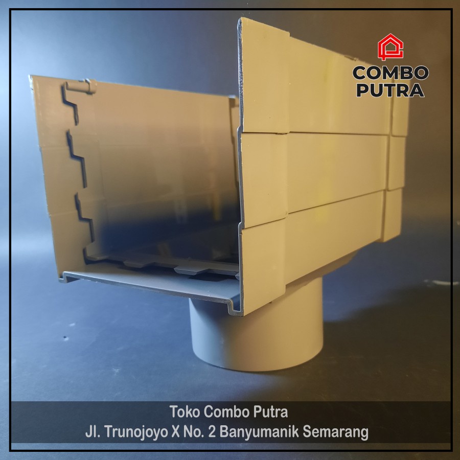 Jual Corong Pembuangan Talang Air Kotak PVC Abu Abu Supralon 140 ...