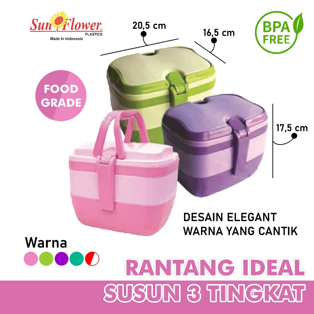 Jual Rantang Set / Rantang Cantik Minimalis / Rantang Plastik Susun ...