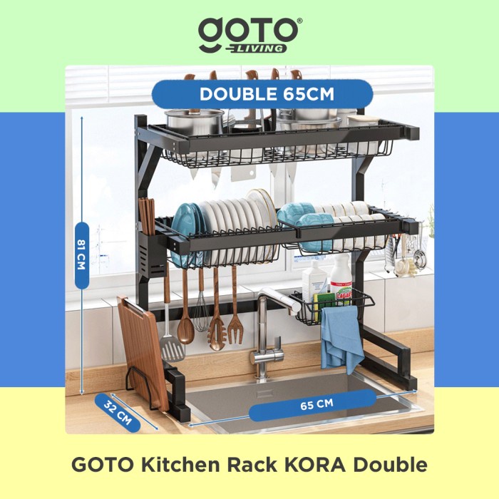 Jual Go To Kora Rak Piring Bumbu Dapur Kitchen Rack Portable Minimalis ...