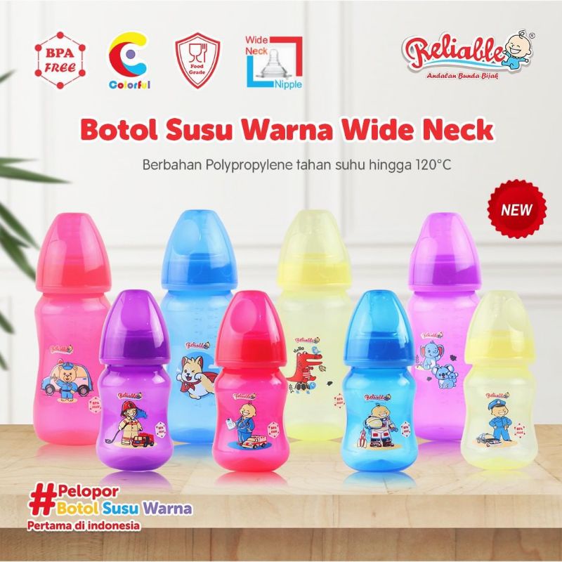 Jual RELIABLE Botol Susu WIDE NECK / Dot Susu Warna WIDENECK BOTTLE ...