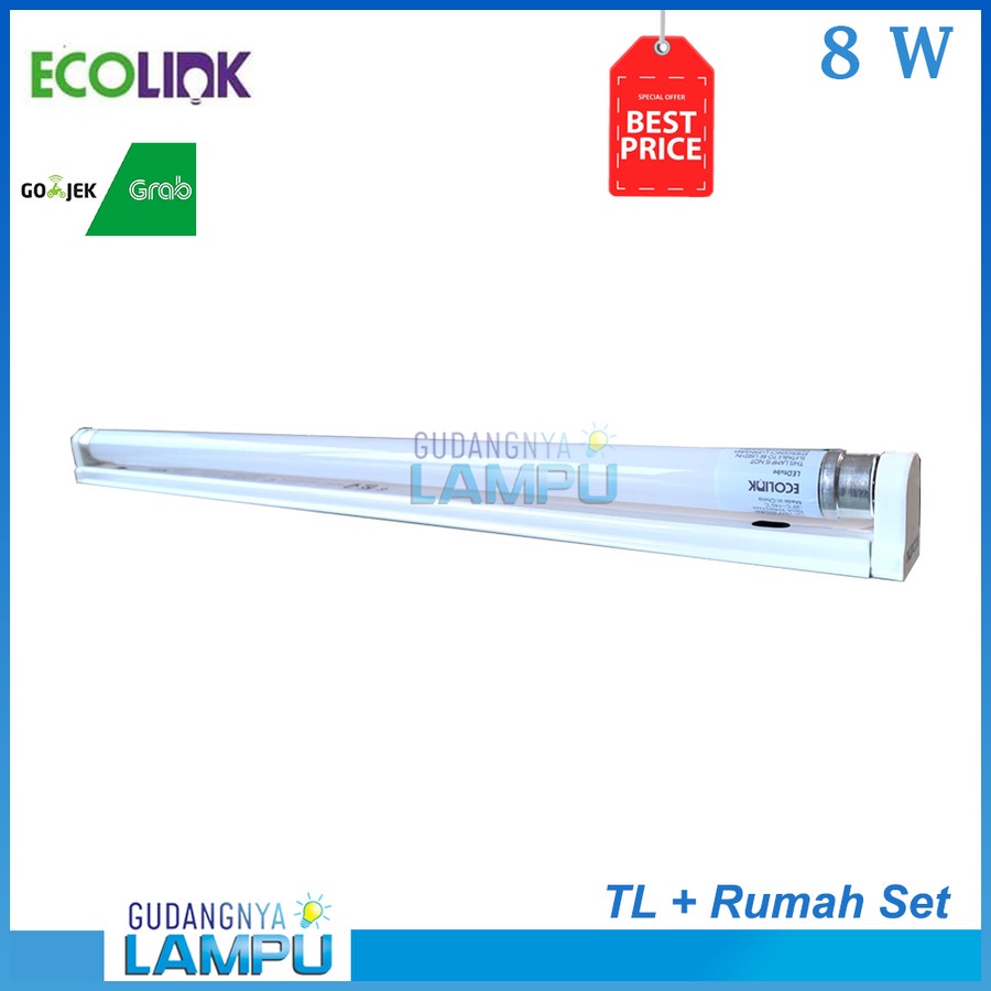 Jual Lampu TL LED plus Rumah 8 Watt (Set) | Shopee Indonesia
