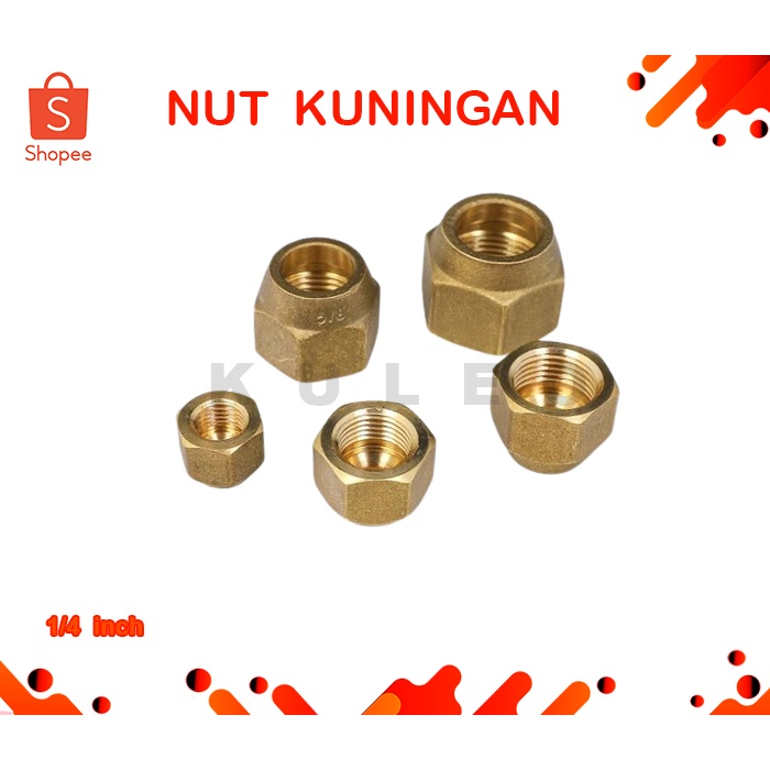 Jual Nut nepel 1/4 - Mur Neple 1/4" - nut nepel kuningan 1/4 inch | Shopee Indonesia
