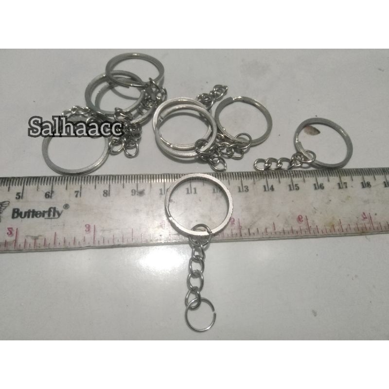 Jual Ring gantungan kunci 25-3rantai nickelHQ tebal isi 100pcs | Shopee ...