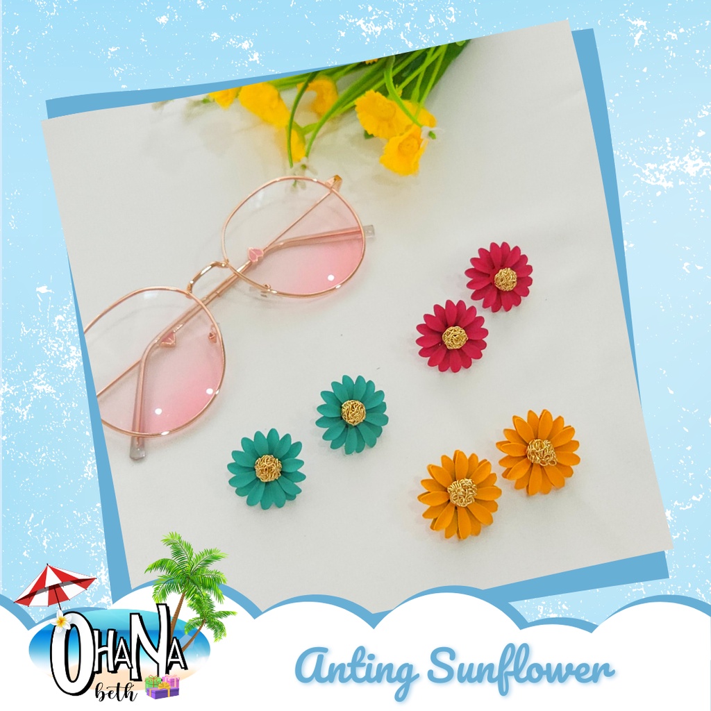 Jual OHANABETH - ANTING TUSUK KOREA MODEL BUNGA MATAHARI | Shopee Indonesia