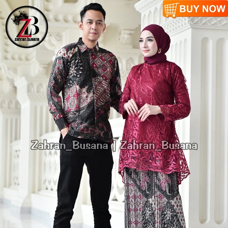 Jual Kebaya Couple Kemaja Batik pria Set Kebaya Couple Kemeja Pria ...