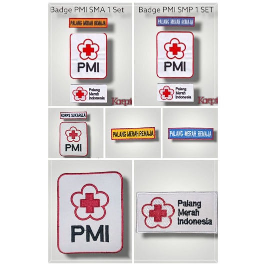 Jual badge bordir PMI dan PMR bet PMR bet PMI bet Atribut PMI bet pdh ...