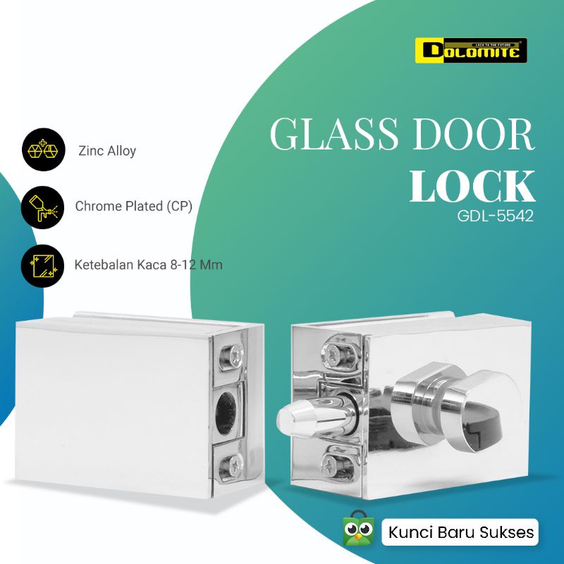 Jual Kunci pintu kaca ke kaca/ glass door lock clip Dolomite stainless | Shopee Indonesia