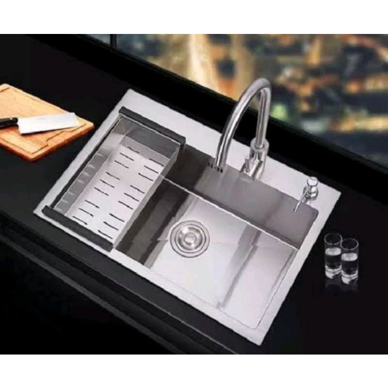 Jual Jual kitchen sink kotak minimalis 60 x 45cm INOBE 6045 / kitchen sink minimalis INOBE sus ...