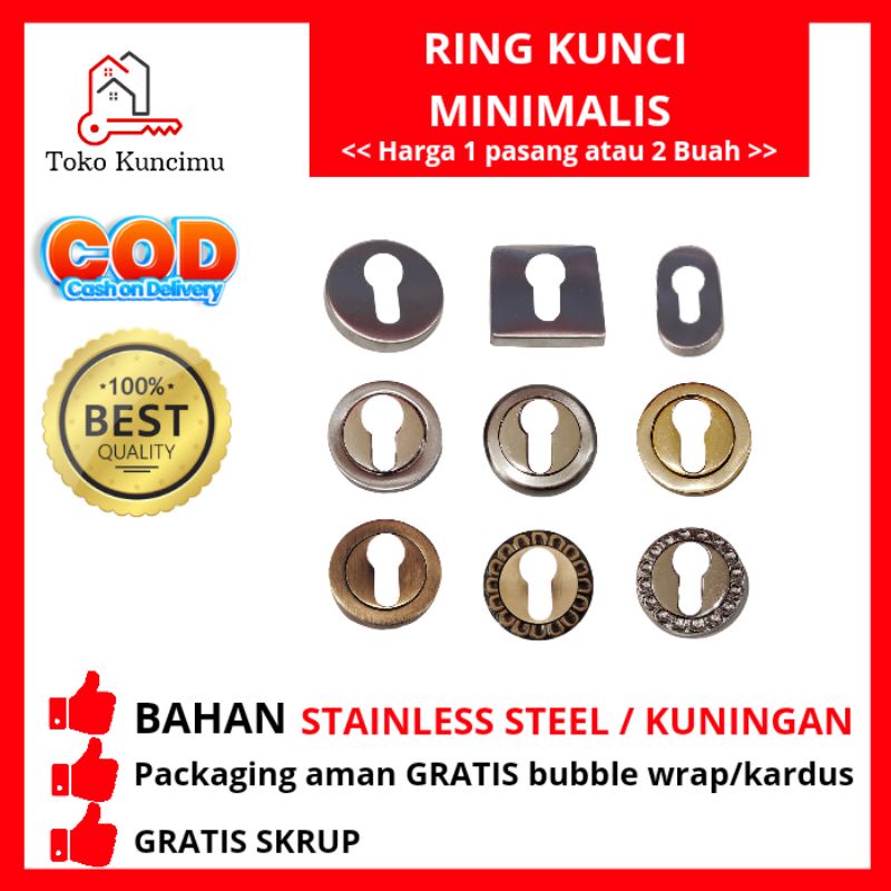 Jual Cover Cylinder Penutup lubang kunci pintu Ring kunci silinder ...