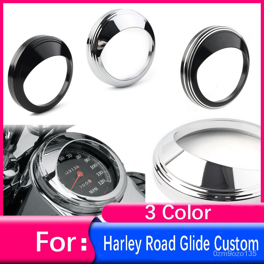 Jual &Chrome/Black Motorcycle Speedometer Trim Bezel Ring Visor Cover ...